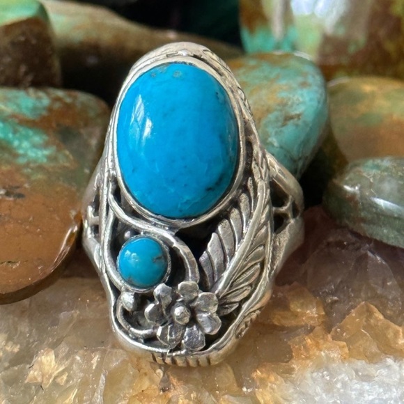Jewelry | Super Blue Turquoise Sterling Silver Southwestern Ring | Poshmark